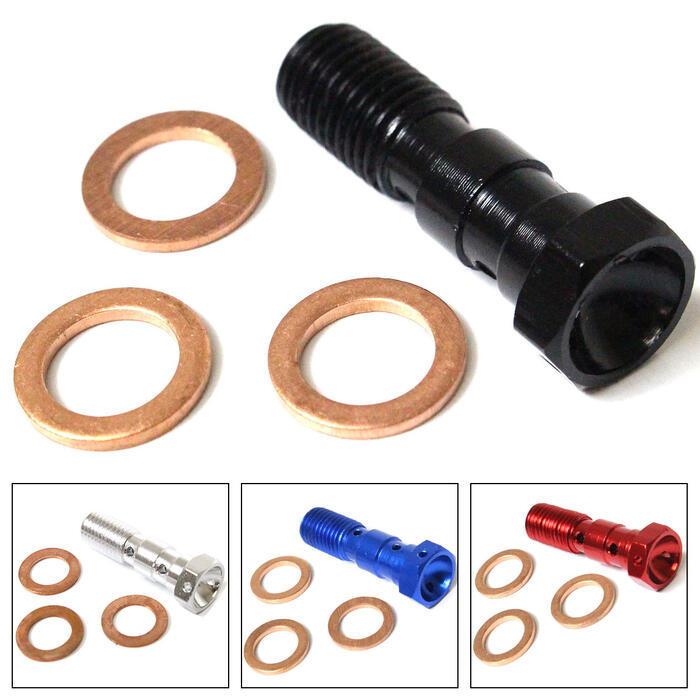 1個 アルミ バンジョー ダブルボルト ねじ山M10×P1.00 ワッシャー 3枚 ブルー/シルバー/ブラック/レッド : increase ...