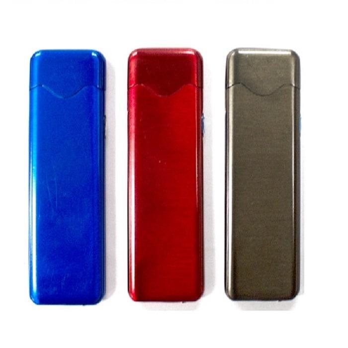 USB充電式 プラズマライター 両面着火 薄型 電子ライター 電熱線 ガス・オイル不要 カラー全3色 ダークグレー 青 赤 ...