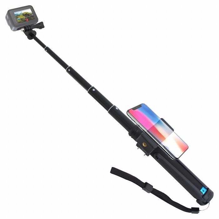 ストラップ付き GoPro ミニセルカ棒 6段階伸縮 アルミ製 自撮り棒 スマホホルダー付き コンパクト : increase Yahoo ...