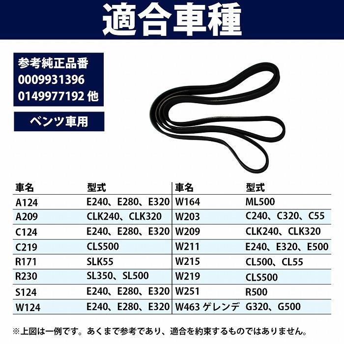 ファンベルト ベンツ C219 CLS500 Vベルト 6PK2380 リブベルト 0119973492 014-997-7192 テンシ ...