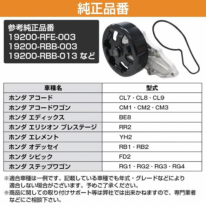 ウォーターポンプ ガスケット付き ホンダ YH2 エレメント 19200-RFE-003 19200-RBB-003 19200-RBB-013 19200-RTA-003 GWHO-50A ...