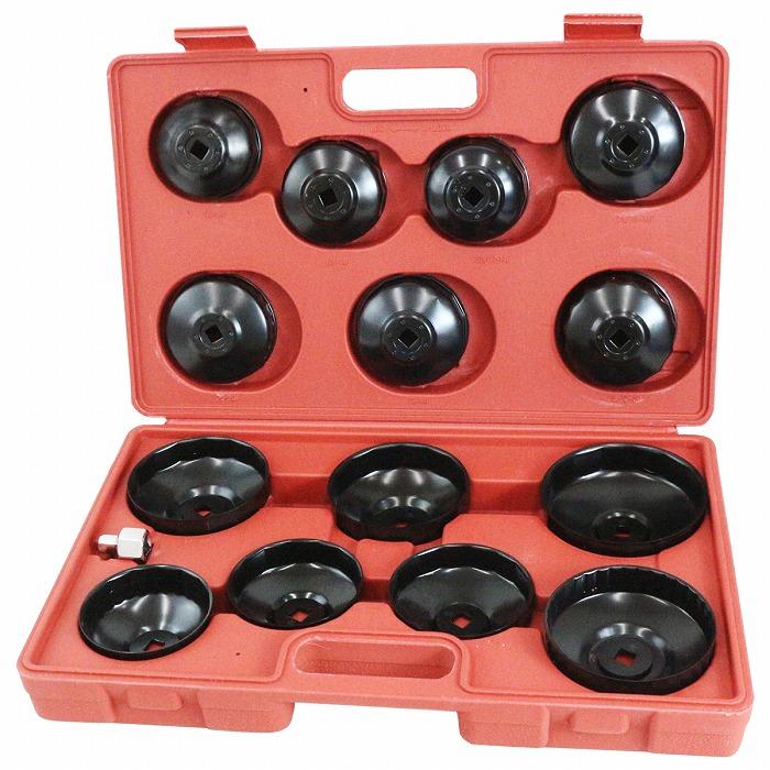 オイルフィルターレンチ 65mm-101mm対応 アルミカップ セット 国産車 輸入車 外車 カップ型 キャップ型 ツール 工具 14pcs ...