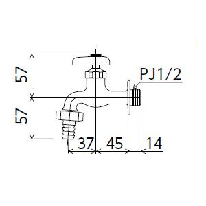KVK カップリング付横水栓 K4J-20 シルバー :4952490252499:incs インクス Yahoo!店 - 通販 - Yahoo!ショッピング