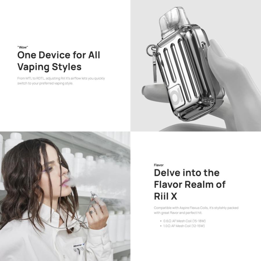 Aspire Riil X Pod Kit 700mAh Silver アスパイア リール エックス : Indian Strawberry ...