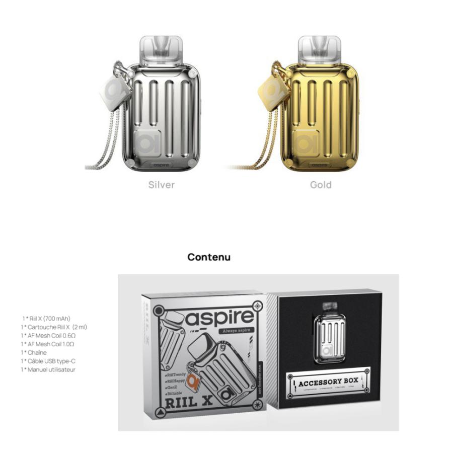 Aspire Riil X Pod Kit 700mAh Silver アスパイア リール エックス : Indian Strawberry ...