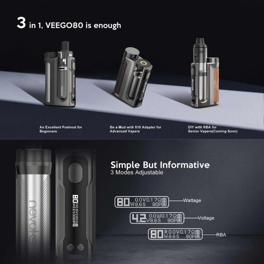 Nevoks Veego 80 Pod Mod Kit【510スレッドアダプター付き！】 : Indian Strawberry - 通販 ...
