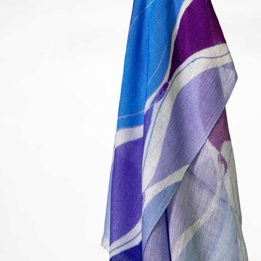 PASHMA[パシュマ] ストール シルクカシミヤ ブル− パープル 古希祝い マフラー 春 誕生日 プレゼント :sss01010:ストール ...