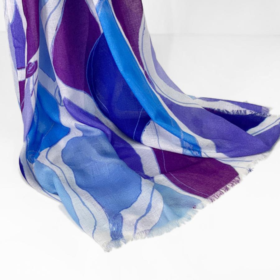 PASHMA[パシュマ] ストール シルクカシミヤ ブル− パープル 古希祝い マフラー 春 誕生日 プレゼント :sss01010:ストール ...