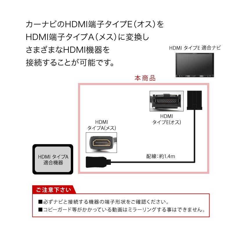 VX-240ZFE ホンダ ギャザズ HDMI変換ケーブル カーナビ タイプE オス → タイプA メス ミラーリング カプラー アダプター ah80 : イネックスショップ - 通販 ...