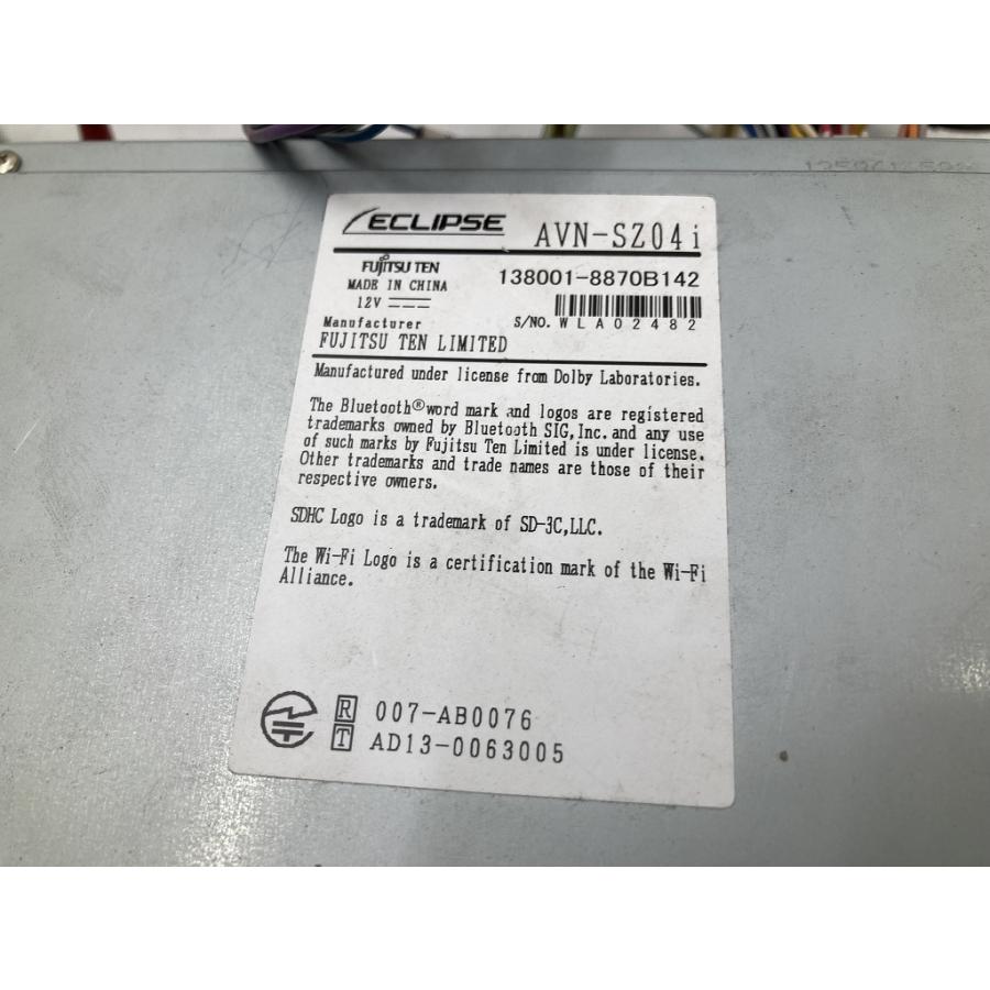 割れ無 動作OK ECLIPSE イクリプス SDナビ AVN-SZ04i Bluetooth CD DVD (A1602) : インフィニ ヤフー店 - 通販 - Yahoo!ショッピング