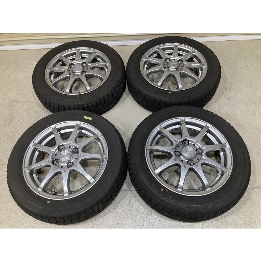 溝有り ZACK Sport-9 14インチ 4.5J +45 PCD100 4H YOKOHAMA iceGUARD iG60 155/65R14 4本 タント N-BOX 等 (A1636 ...