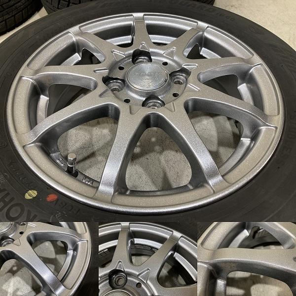 溝有り ZACK Sport-9 14インチ 4.5J +45 PCD100 4H YOKOHAMA iceGUARD iG60 155/65R14 4本 タント N-BOX 等 (A1636 ...