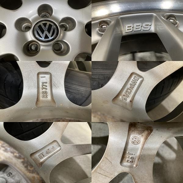 ホイール綺麗め VW フォルクスワーゲン 純正 BBS RS771 16インチ 6.5J +42 PCD100 5H 4本セット ビートル ...