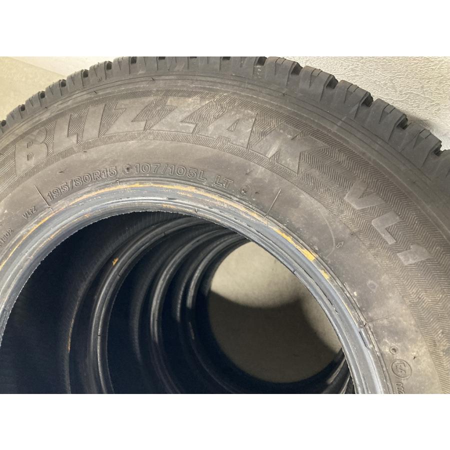 バリ溝 19年製 BRIDGESTONE BLIZZAK VL1 195/80R15 107/105L LT 4本セット ブリザック ハイエース キャラバン (D1533) : d1533 ...