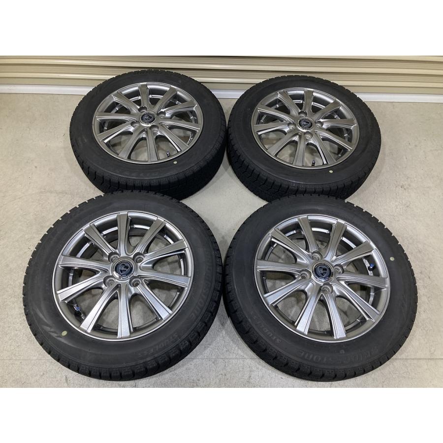 バリ溝 Claire 14インチ 4.5J +45 PCD100 4H BRIDGESTONE BLIZZAK VRX 155/65R14 4 ...