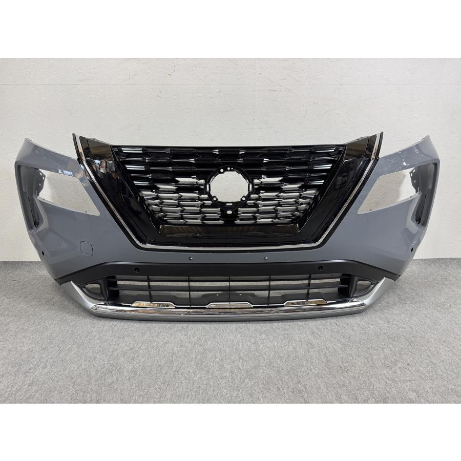 良品 T33 エクストレイル 純正 フロントバンパー グリル スポイラー KBY ステルスグレー 62310 6RU0A 62084 ...