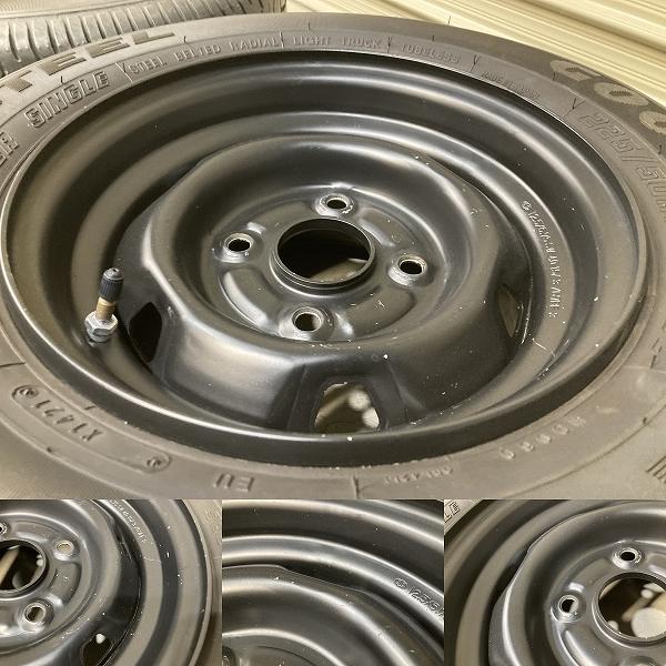 バリ溝 '21年製 トヨタ 純正 12.5インチ 6.75J PCD114.3 4H グッドイヤー 225/50R12.5 2本 ライトエース ...