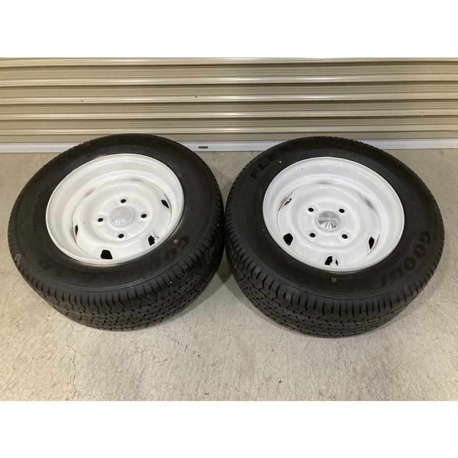 バリ溝 '22年製 トヨタ 純正 12.5インチ 6.75J PCD114.3 4H グッドイヤー 225/50R12.5 2本 ライトエース ...