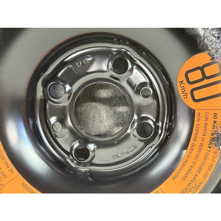 未走行 ’11年 312系 フィアット500 純正 14インチ 4.00B +43 PCD98 4H PIRELLI S135/80B14 スペアタイヤ 車載工具 (V4562 ...