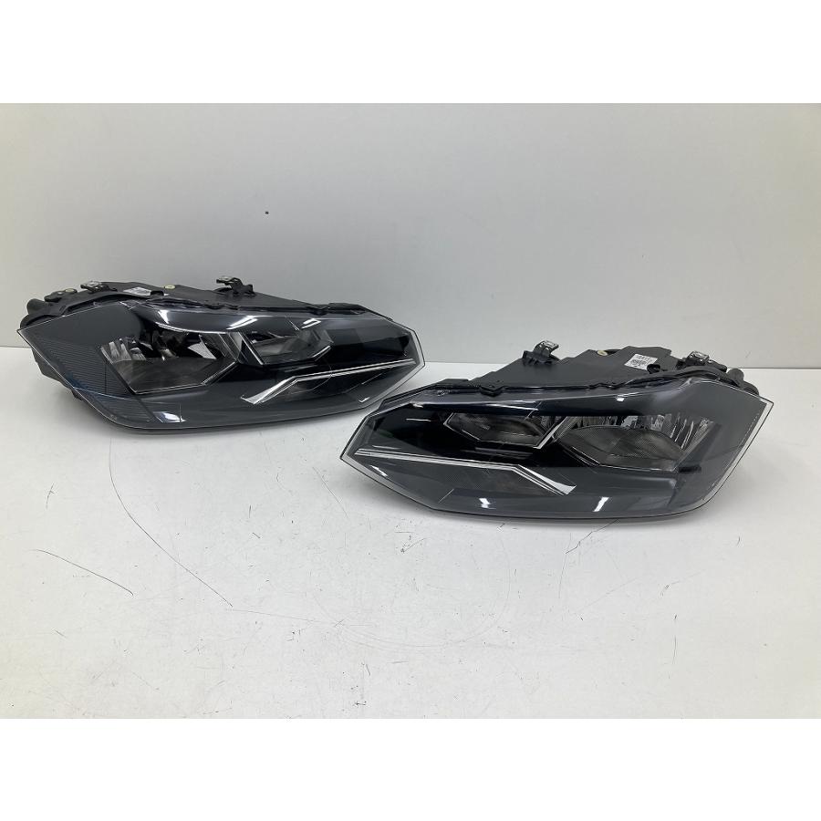 良品 割れ無 VW フォルクスワーゲン AWCHZ ポロ 純正 ハロゲン ヘッドライト 左右セット 2G2941005/2G2941006 ...