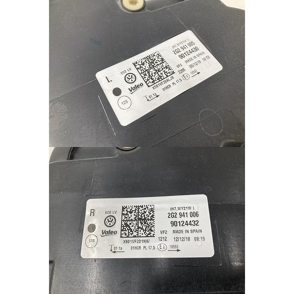 良品 割れ無 VW フォルクスワーゲン AWCHZ ポロ 純正 ハロゲン ヘッドライト 左右セット 2G2941005/2G2941006 ...
