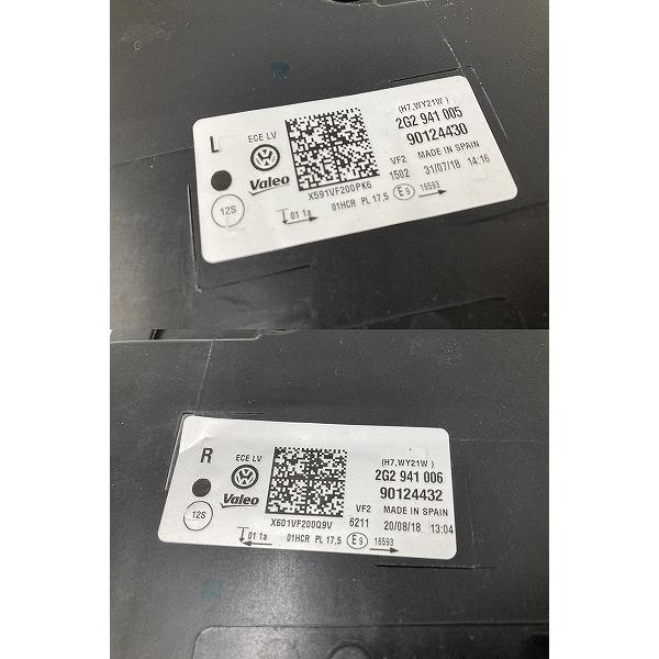 美品 割れ無 VW フォルクスワーゲン AWCHZ ポロ 純正 ハロゲン ヘッドライト 左右セット 2G2941005/2G2941006 ...