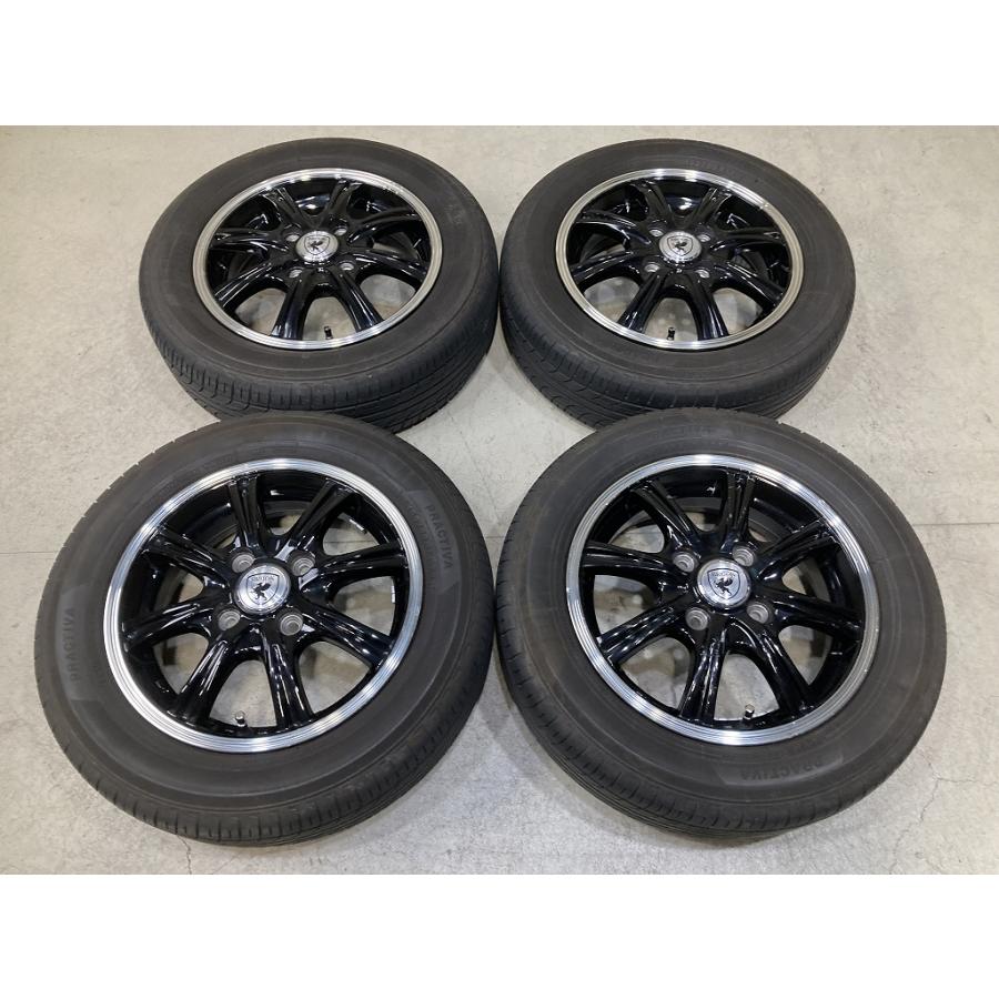 溝あり '19年製 BROOK 13インチ 4J +45 PCD100 4H YOKOHAMA PRACTIVA 155/65R13 4本 ...