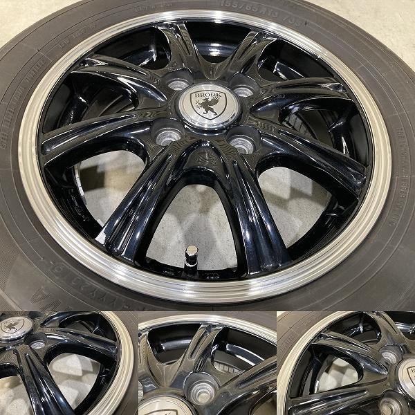 溝あり '19年製 BROOK 13インチ 4J +45 PCD100 4H YOKOHAMA PRACTIVA 155/65R13 4本 ...