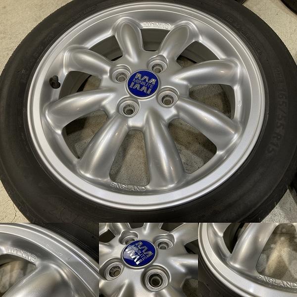 MINILITE ダイハツ 純正 15インチ 4.5J +45 PCD100 4H 165/55R15 4本セット ミニライト タント ミラジーノ 等 (YR1104) :YR1104 ...
