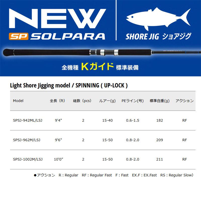 ソルパラ 【送料無料】【フロロリーダープレゼント！】メジャークラフト NEW 24 SPSJ-962M/LSJ ライトショアジギング : バスメイトインフィニティソルト店 - 通販 ...