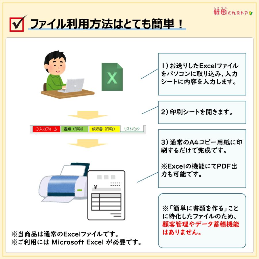 A08‐a1 請求書・3ファイルセット（シンプルタイプ・摘要欄）車両修理 車検 配達 Excel 新田くんソフト : inforeck - 通販 - Yahoo!ショッピング
