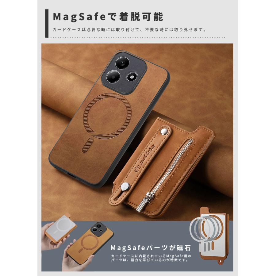 スマホケース Xiaomi 14Tケース magsafe対応 シャオミ 14t proケース ハンド ベルト redmi note 13 pro 5g ケース 着脱式カードケース xiaomi ...