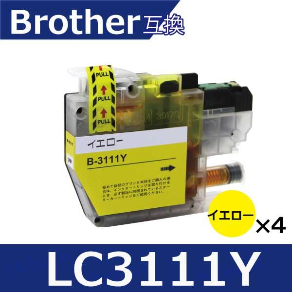 ブラザー プリンター インク LC3111 LC3111Y イエロー4本 ICチップ付き 残量表示機能付 互換インクカートリッジ : インクハウスYahoo!店 - 通販 - Yahoo!ショッピング