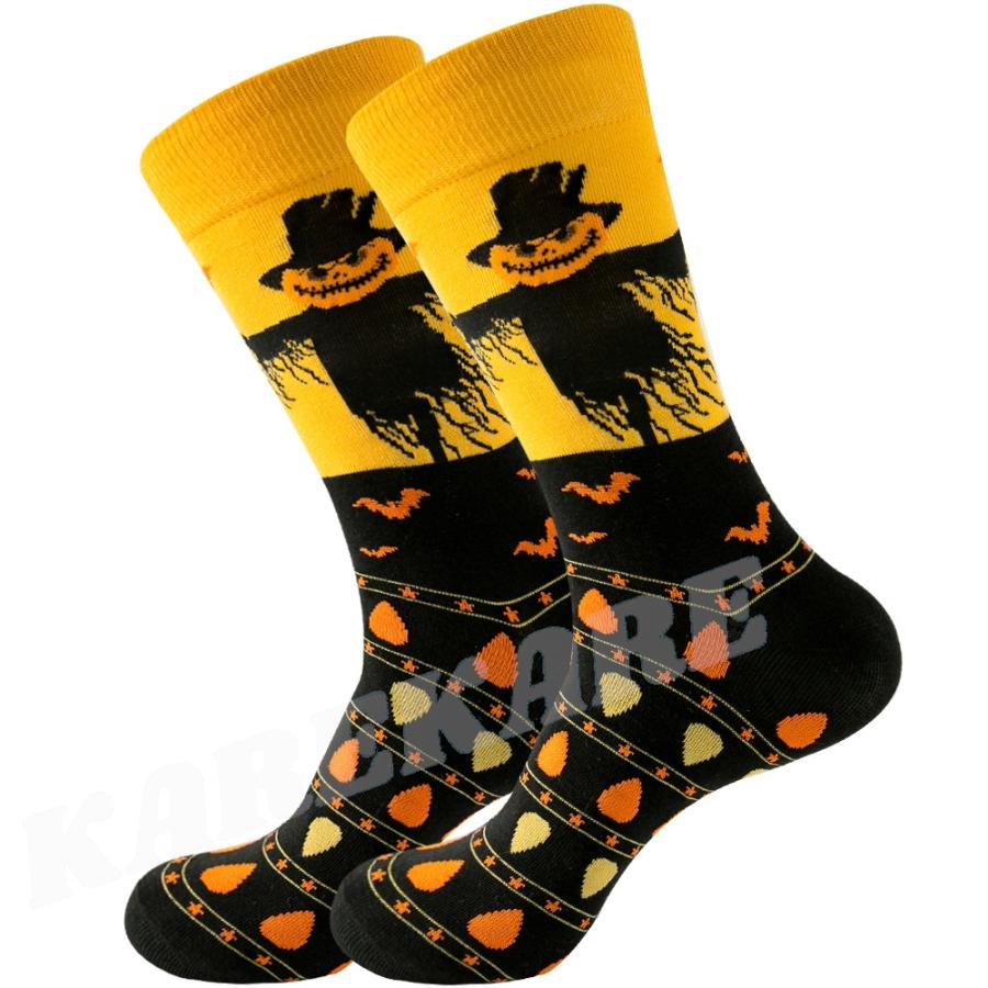 ソックス Part1 靴下 普段使い ハロウィン かぼちゃ 柔らかい 保温性 通気性 おしゃれ かわいい 不気味 コットン 男女兼用 ワンサイズ(24-27.5) : Inner Shop ...