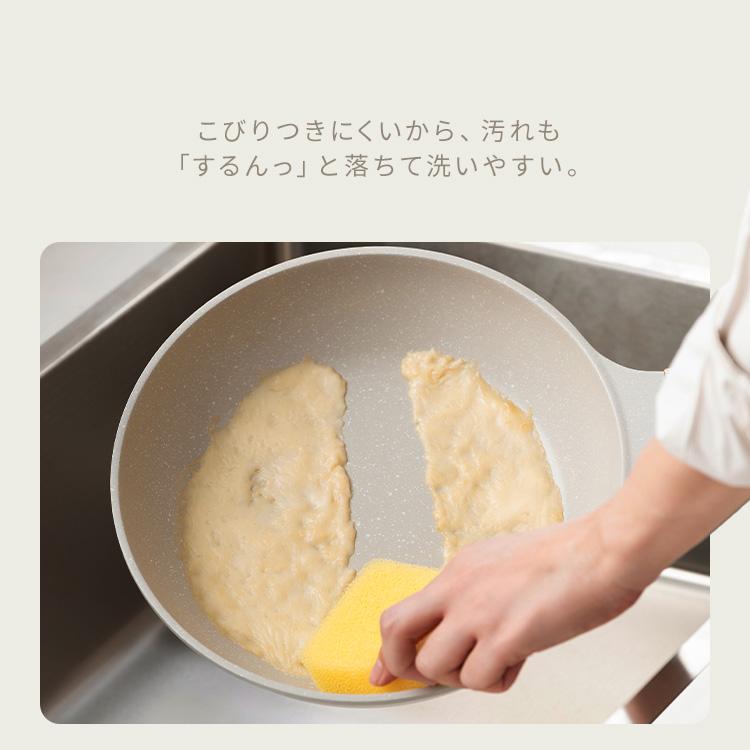 IRIS OHYAMA フライパン 20cm ih 軽量 白 ホワイト ナチュラル おしゃれ かわいい マーブル PFOA PFOSフリー ナチュかる アイリスオーヤマ NTL-F20 ...