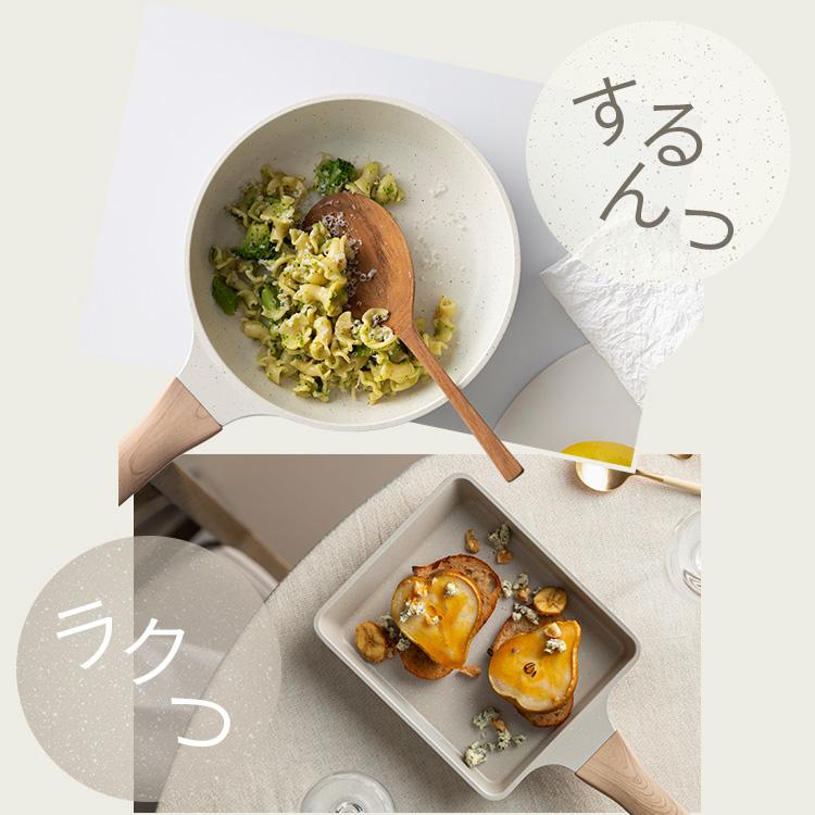 IRIS OHYAMA フライパン 20cm ih 軽量 白 ホワイト ナチュラル おしゃれ かわいい マーブル PFOA PFOSフリー ナチュかる アイリスオーヤマ NTL-F20 ...