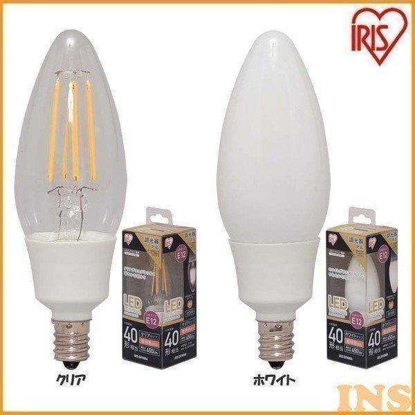電球 LEDフィラメントシャンデリア球 E12 40形相当 電球色 調光器対応 LDC4L-G-E12/D-F アイリスオーヤマ :p567584:ウエノ電器 Yahoo!店 - 通販 ...