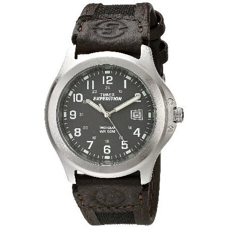 【並行輸入品】 Timex Men's T40091 Expedition Metal Field Black/Brown Nylon ...