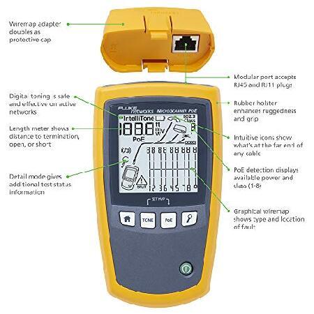 Fluke Networks - 5018508 MS-POE MicroScanner Copper Cable Verifier and ...