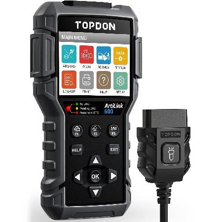 TOPDON AL600 obd2 車 診断機 日本語 スキャンツール 12V車用故障診断機 コードリーダー ABS ＆ SRS スキャナ診断ツール アクティブ テスト ...