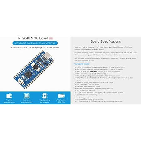 【並行輸入品】 Waveshare RP2040-Plus, A Low-Cost, High-Performance Pico-Like MCU Board Based On ...