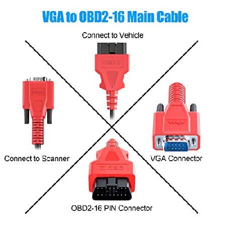 XTOOL OBD2 メインテストケーブル VGA - OBD2-16メインケーブル OBD2ケーブル 交換用 IP508 IP508S ...