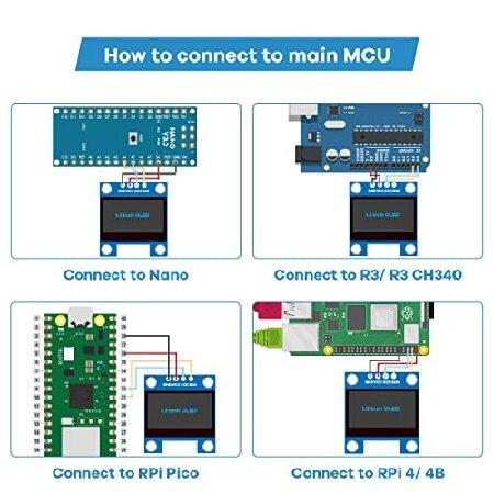Hosyond 5 Pcs 1.3 Inch IIC I2C OLED Display Module 128x64 Pixel SH1106 ...