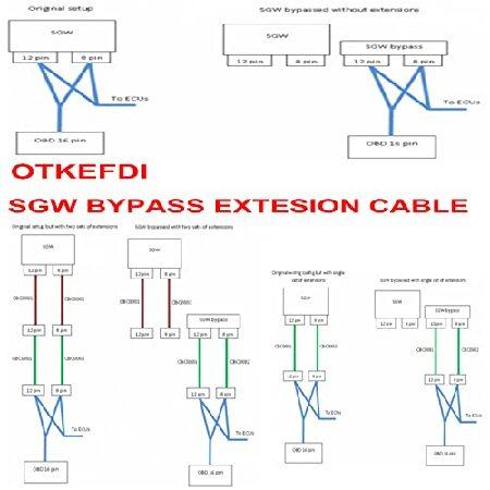 SGW Bypass Gateway Diagnostic Extension Cable for FCA Cars Since 2018 ...