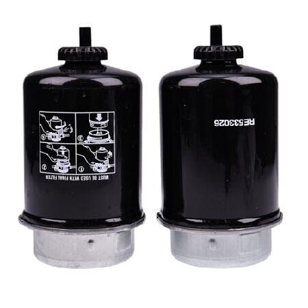 IEQFUE 燃料フィルター 2個 RE533026 233-9856 JD 318D 323D 332D 333D 244J 304J ...