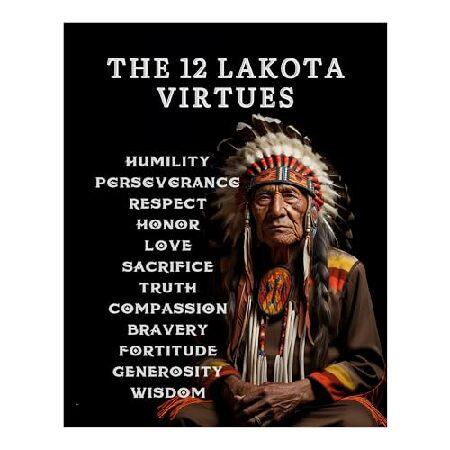 【並行輸入品】 "The 12 Lakota Virtues" Inspirational Wall Art Print - 11x14 ...