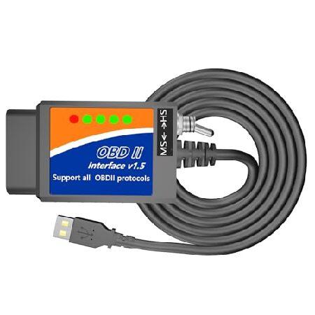 【並行輸入品】 USB ELM327 OBD2 アダプターリーダースキャナー FORScan Scanmaster Elmconfiggなど用 ...