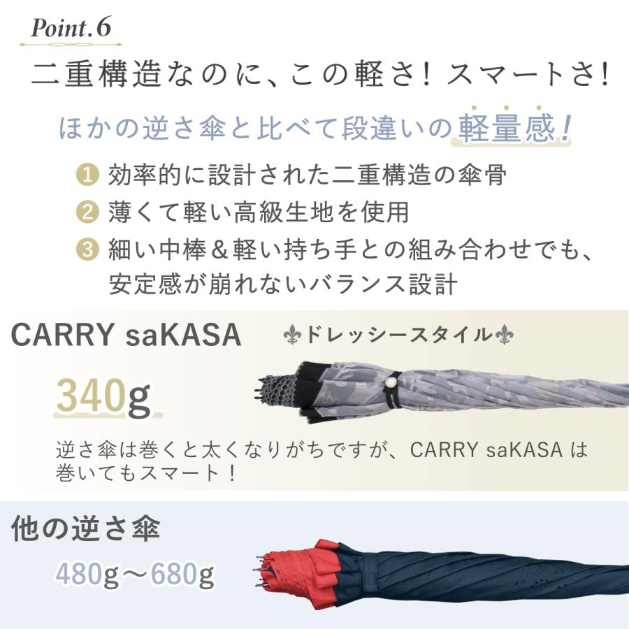 CARRY saKASA（キャリーサカサ） 逆さ傘 さかさ傘 傘 レディース 長傘 雨傘 おしゃれ かわいい Dressy Style ...