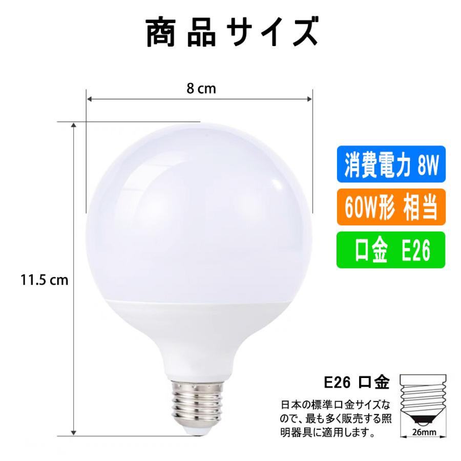 LEDボール電球 ボール球 E26 球型電球 60W形相当 LED電球 G80 広配光300° 全光束880LM 高輝度 省エネ 節電 広配光 昼光色 電球色 インテリアランプ : NICE ...