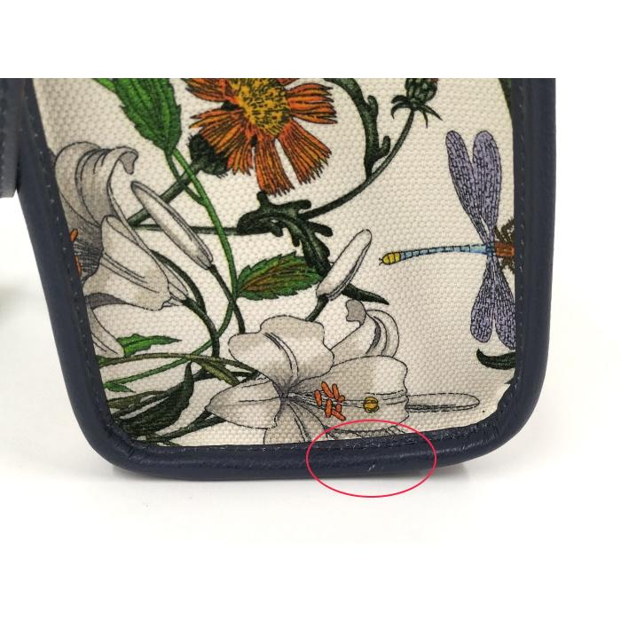 GUCCI 【中古】GUCCI フローラ 2WAYハンドバッグ レザー キャンバス 花柄 ネイビー 550141 : サカイのリサイクル ...